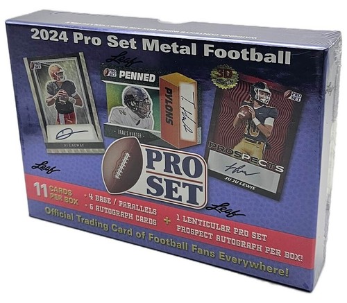2024 Leaf Pro Set Metal Football Factory Sealed Hobby Box 11 Cards 7 ...