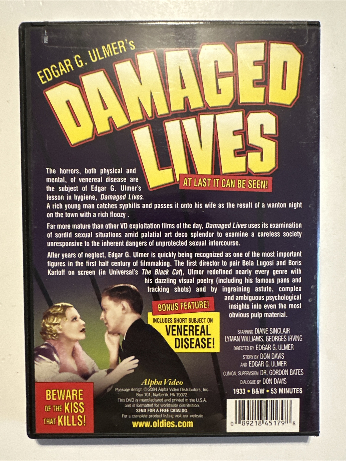 Damaged Lives 1933 (DVD, 2004) Edward G Ulmer, Diane Sinclair Fast Free Shipping 89218451798| eBay
