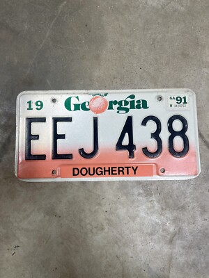 1991 VINTAGE GEORGIA LICENSE PLATE. DOUGHERTY EEYJ-438 | eBay