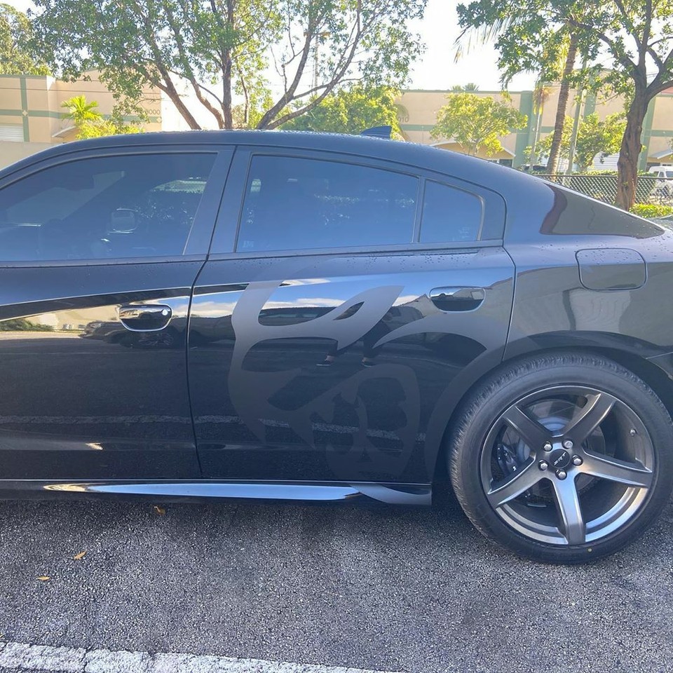 DODGE HELLCAT LARGE WRAP PREMIUM VINYL DECAL - GLOSS BLACK | eBay