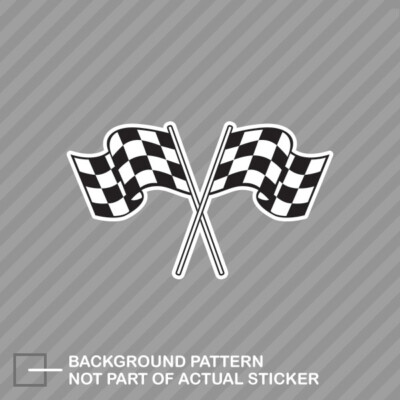 Dual Checkered Flags Sticker Decal Vinyl winning racing 1st first | eBay