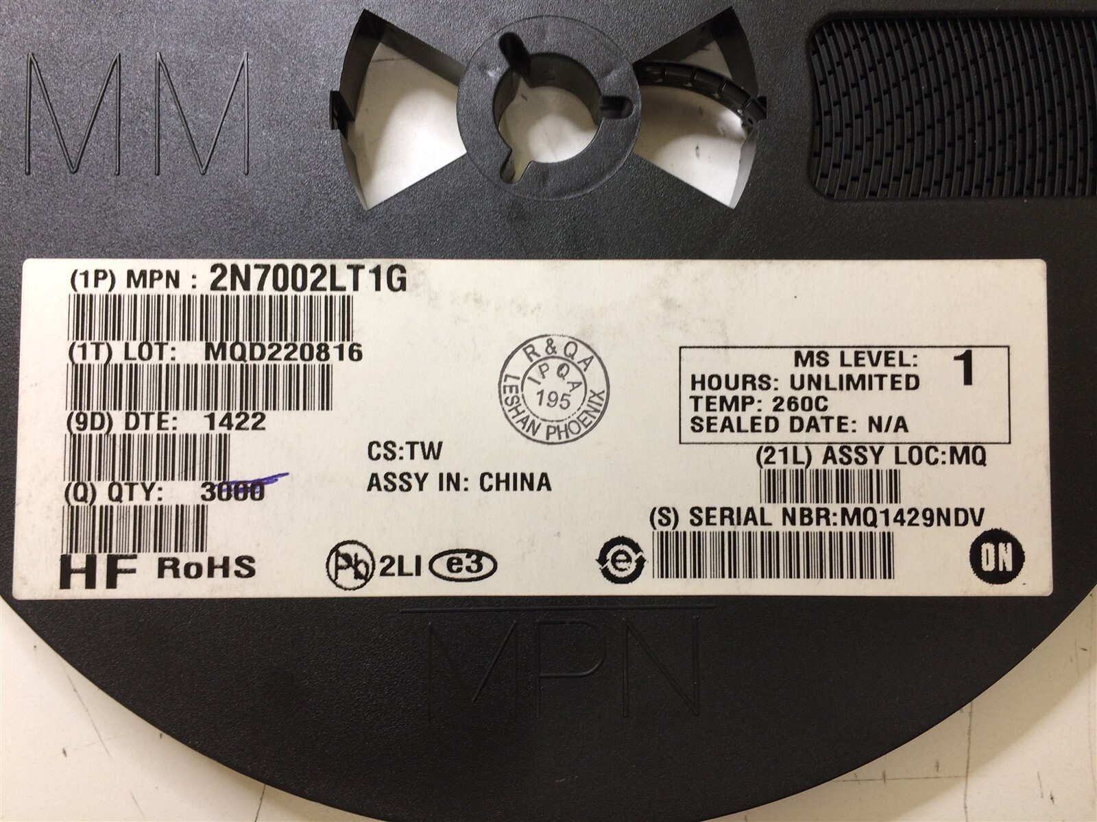 2N7002LT1G ON SEMI 2N7002L MOSFET N-CH 60V 115MA SOT23-3 ROHS SMD 100 ...