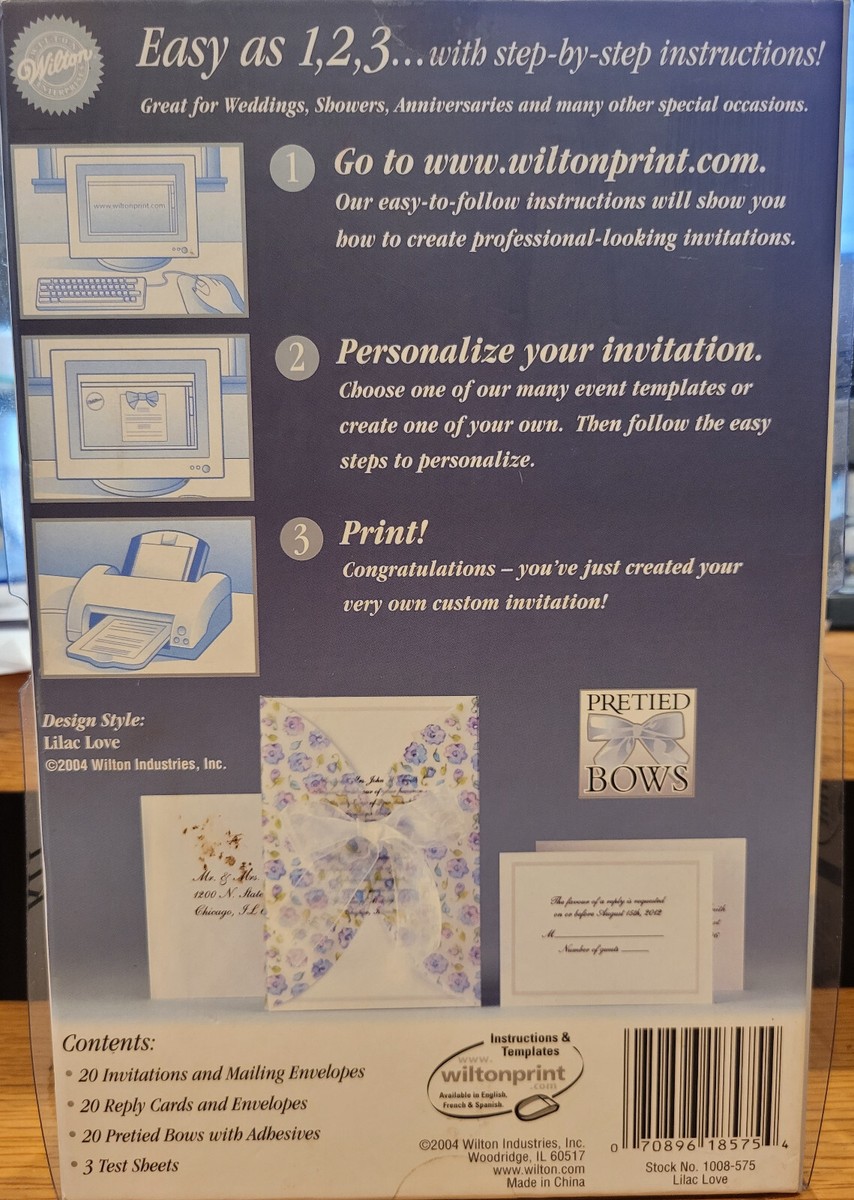 Wilton Invitation Template 4x55