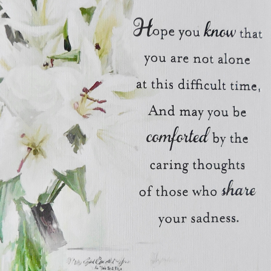 With Heartfelt Sympathy Card Long message Verse Condolence Bereavement ...