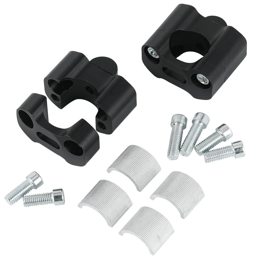 Universal CNC Motorcycle Handlebar Riser Clamp Mount Fit 7/8" 1 1/8 ...
