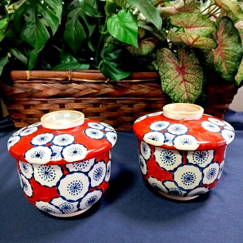 Antique Arita Ware, Red-Painted, Hand-Drawn Chawanmushi Container, | eBay