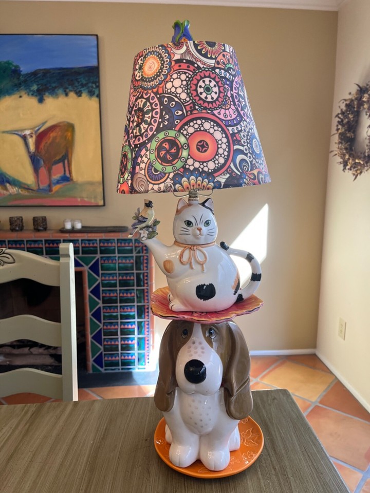 Repurposed Ceramics Art Lamp w/shade | eBay