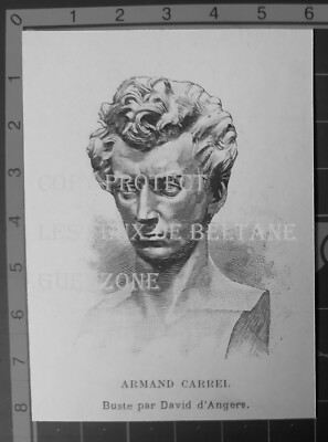 ARMAND CARREL BUSTE DAVID D' ANGERS print gravure 1893 | eBay