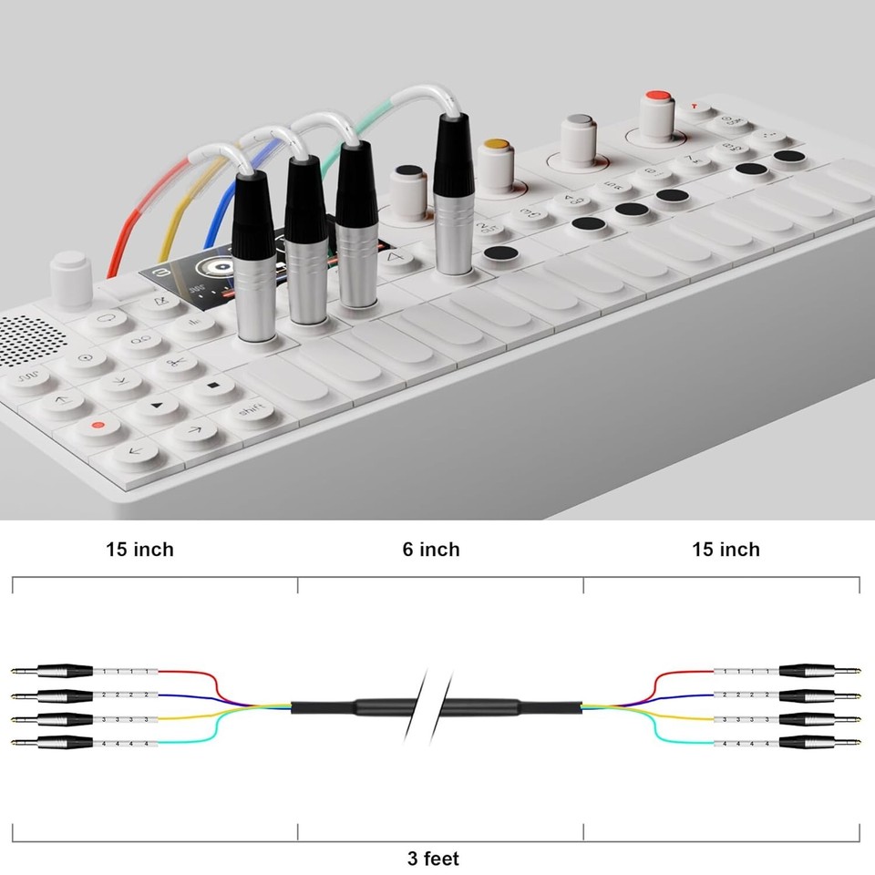 proreck Snake Cable 4-Channel 6ft Shielded Audio Cable 1/4'' TRS to 1/4 ...