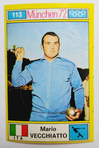 1972 Panini Munich Olympics #113 Hammer Thrower MARIO VECCHIATTO (Italy ...