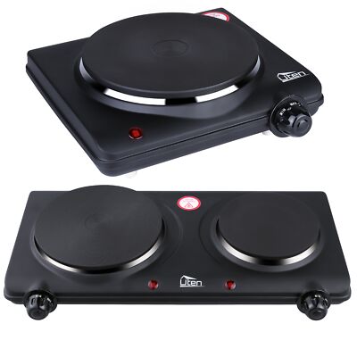 New Electric Hot Plate Portable Single Double Table Top Cooker Kitchen ...