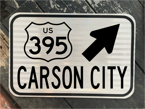 CARSON CITY NEVADA US 395 Highway road sign 12"x18" DOT style desert ...