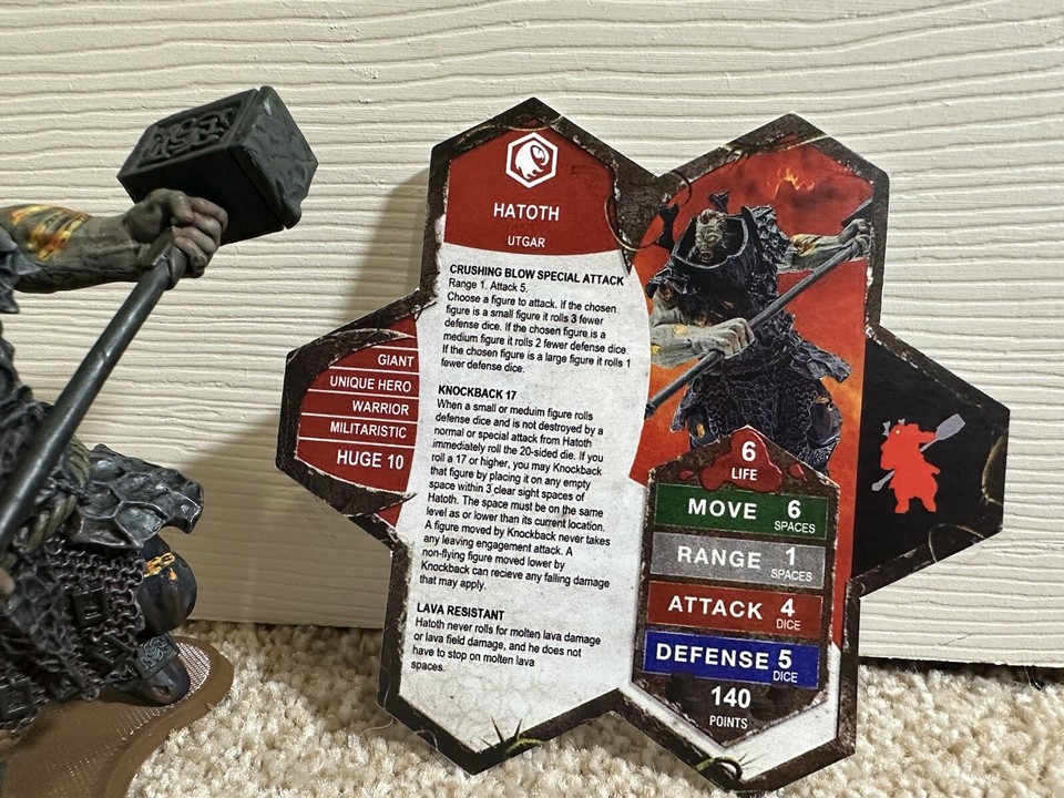Heroscape “Hatoth” Utgar Fire Lava Giant Custom Figure & Card | eBay