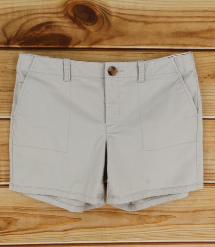 DOCKERS Shorts Womens Sz 6 Beige Cotton Blend Chinos Pockets Low Rise ...