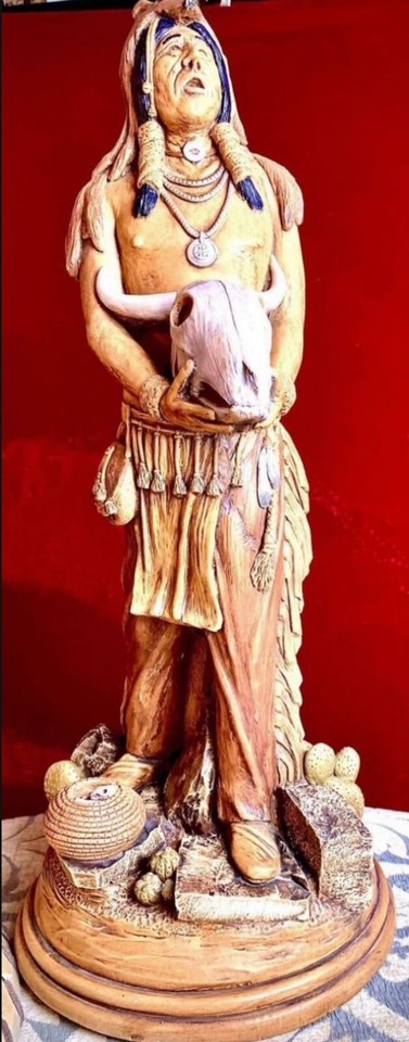 Rare Collectible Accent Lamp native american sculpture by apsit ...