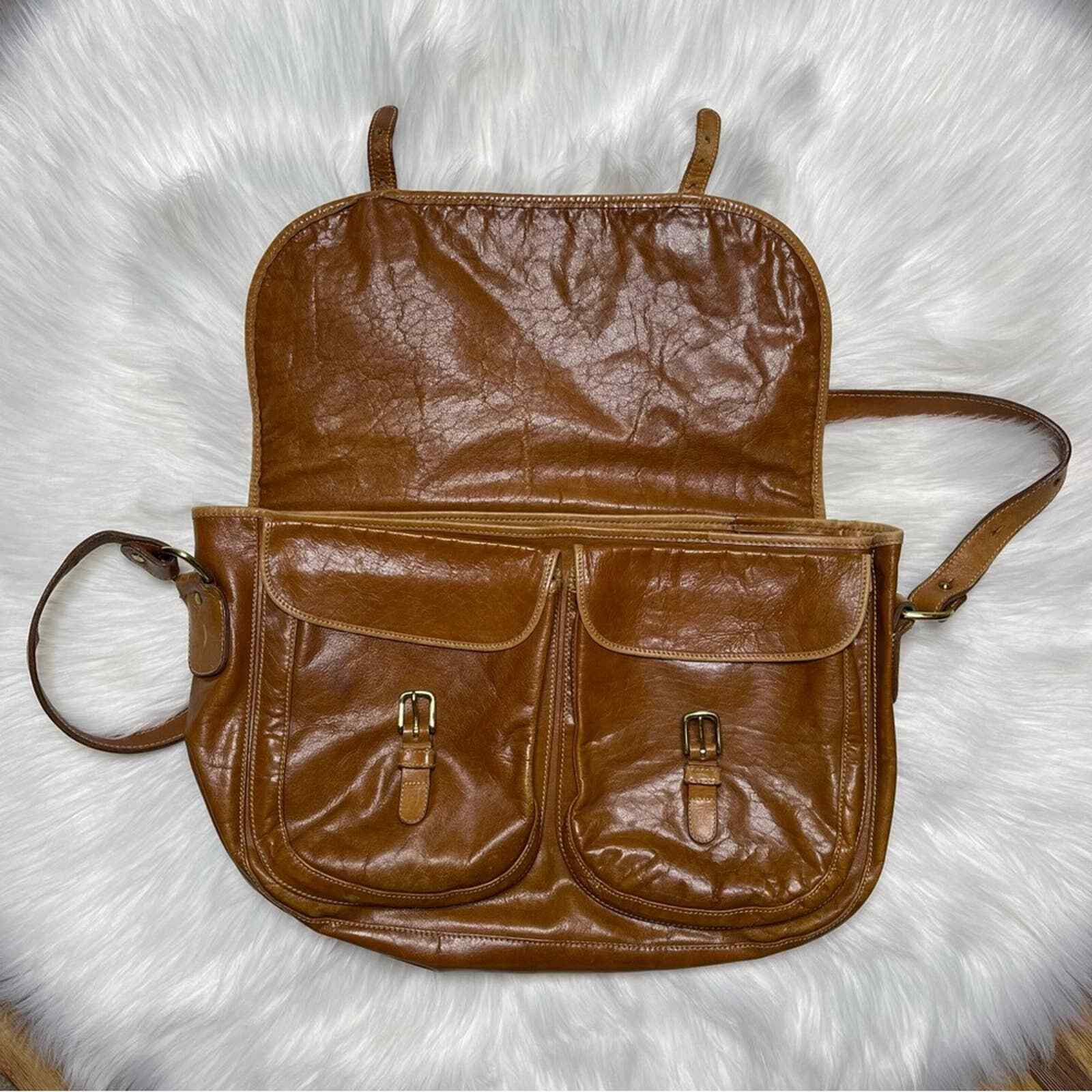 Vintage Brahmin Leather Laptop Tote Briefcase Messeng… - Gem