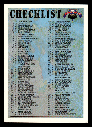 Topps 96-97 NHL Checklist 1-180 | eBay