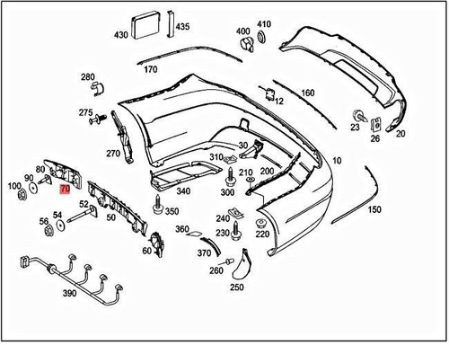 Genuine MERCEDES C204 W204 Coupe Right Basic carrier for bumper ...