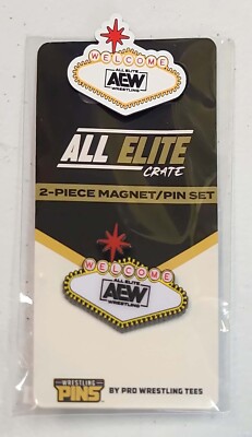 AEW Welcome to Las Vegas Exclusive Lapel Backpack Enamel Pin and Magnet ...