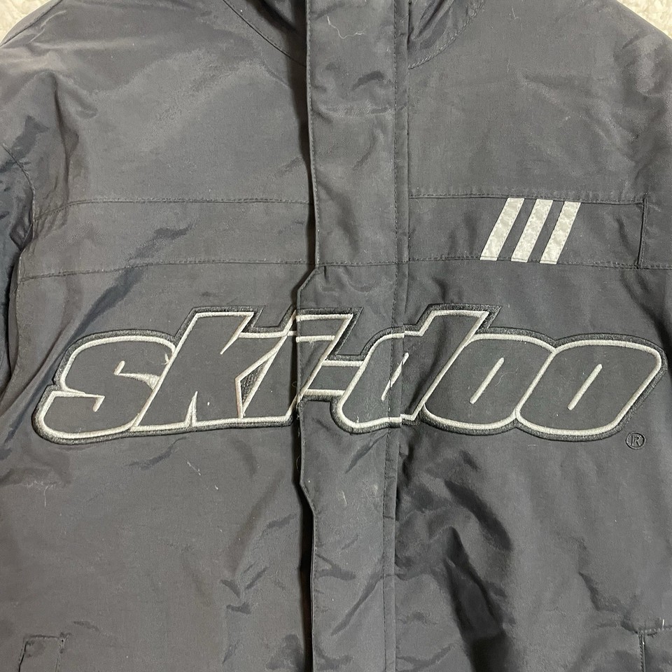 Skidoo RPM Snowmobile Jacket Black Zip Up Reflective Material Ski ...