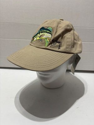 Guy Harvey Fishing Long Bill Hat Cap Embroidered Fish Tan OSFM ...