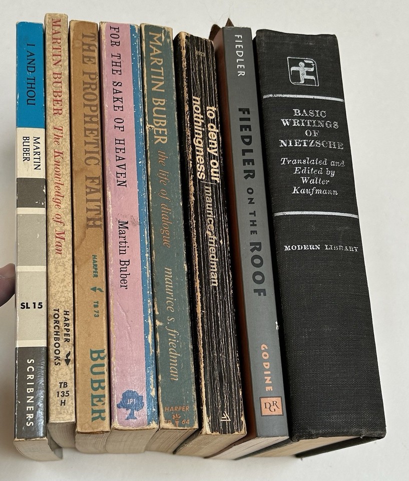 LOT of 8 VINTAGE BOOKS philosophy of Friedrich Nietzsche Martin Buber I ...