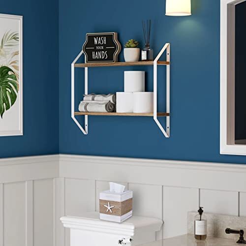 TISSUE BOX COVER Holder with Slide-Out Bottom Panel Rustic White SOMTO ...