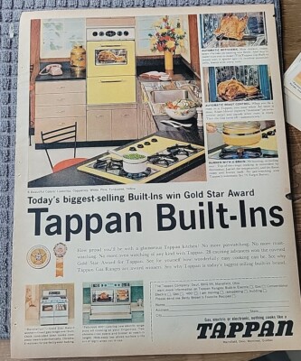1959 Yellow Tappan Built In Range Oven Cooktop vintage Kitchen ...