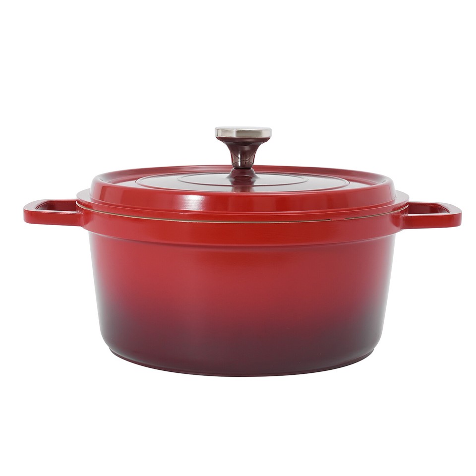 Red Stew Pot with Lid Ceramic Round Stew Pot Pot for Braising Stews ...