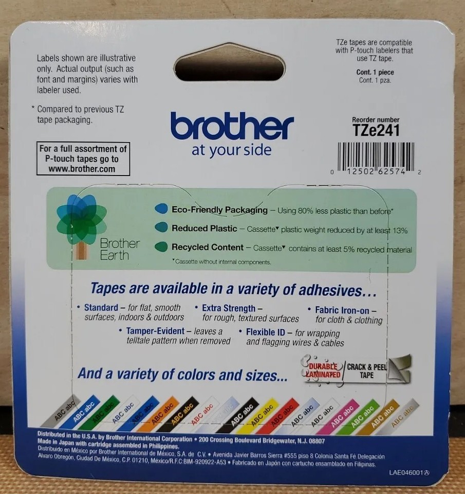 Brother P-Touch TZ-241 Tape TZ241/ Ptouch Tape TZE241 TZe-241 *Genuine ...