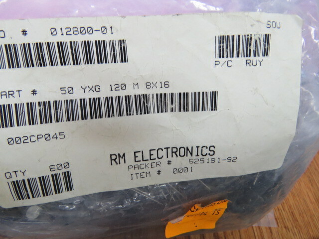 RUBYCON 50 YXG 120 M 8X16 Qty of 100 per Lot RADIAL LEAD ALUMINUM ...