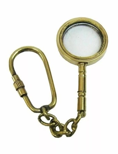 Glass Key Magnifying Chain Brass Magnifier Nautical Ring Vintage Lot 10 ...