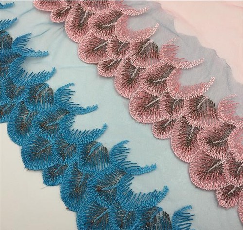3 Yard Fabric Neckline Edge Clothing accessories Pteris Embroidery net ...