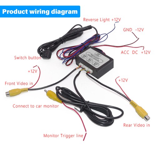 1PC Universal Car Front Rear Parking View Camera Switch 2 Channel ...