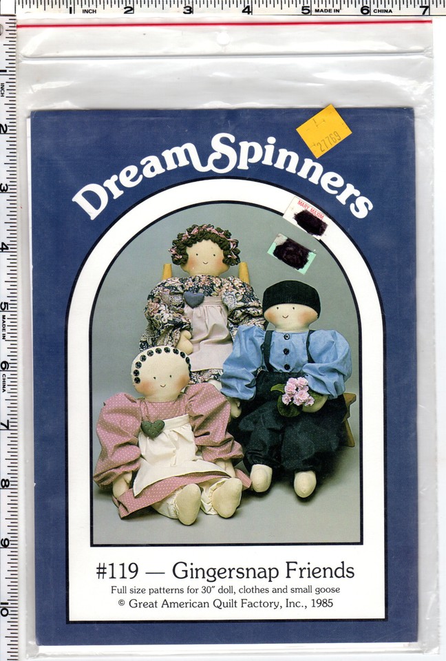 Choice UNCUT Dream Spinners Doll & Craft Patterns by Great American ...