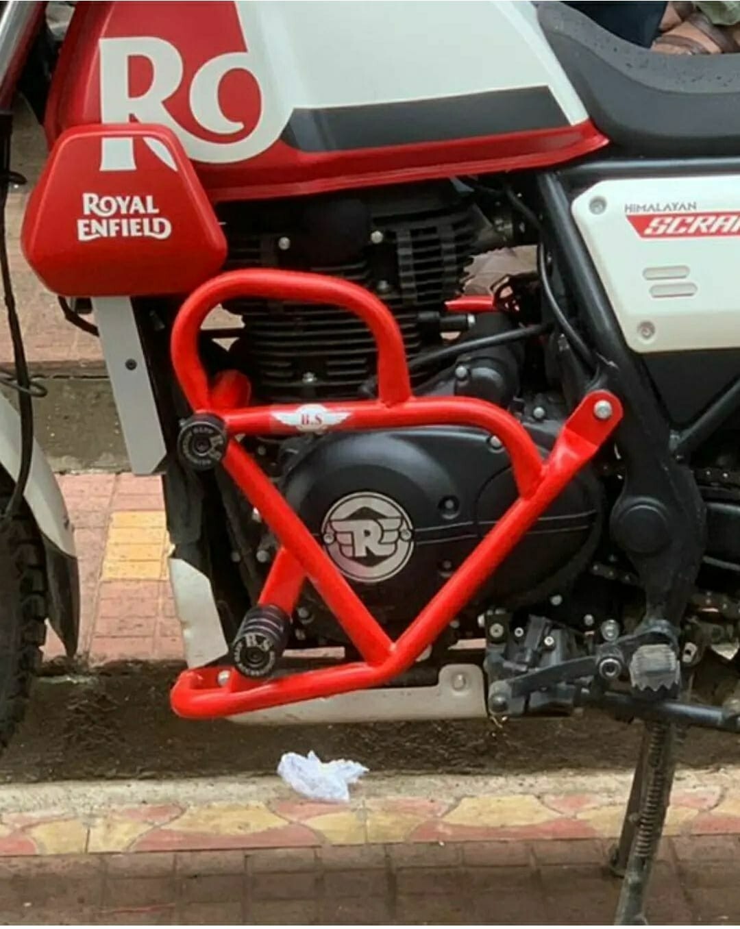 ROYAL ENFIELD HIMALAYAN & SCRAM 411 RED CRASH GUARD | eBay