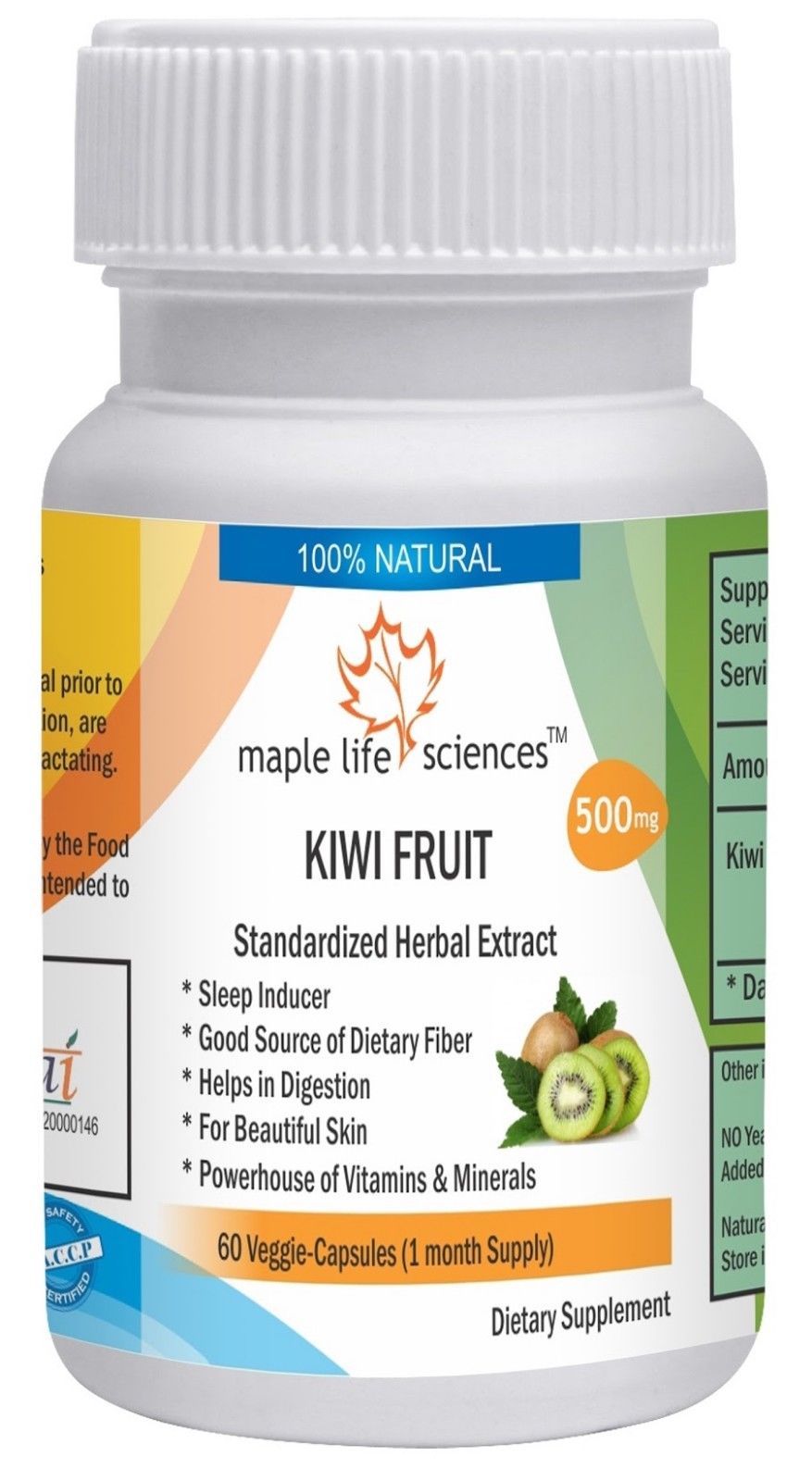 Kiwi Fruit 6:1 Extract Capsules Normalize Bowels best fiber Sleep ...