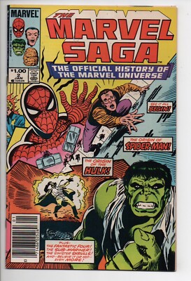 Marvel Saga 2 Marvel Comic Book 1985 Spider-Man & Hulk Origin Story ...