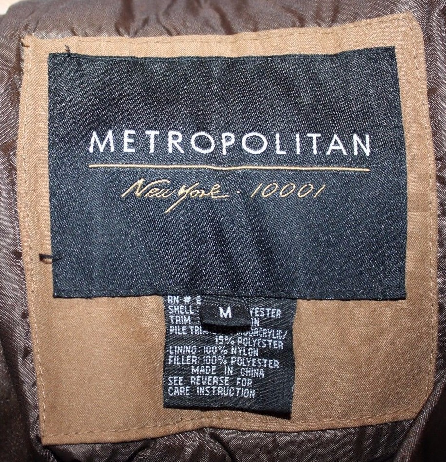 Metropolitan Brown Women's Jacket w/Faux Fur Trim Hood Size Med FREE ...