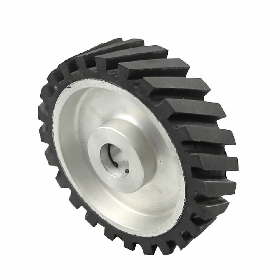 Serrated Rubber Contact Wheel Belt Sander Polishing Wheel Abrasive Belt ...
