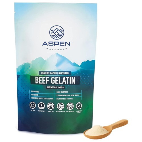 Aspen Naturals Grass Fed Beef Gelatin Powder. Pasture Raised, Grass-Fed ...