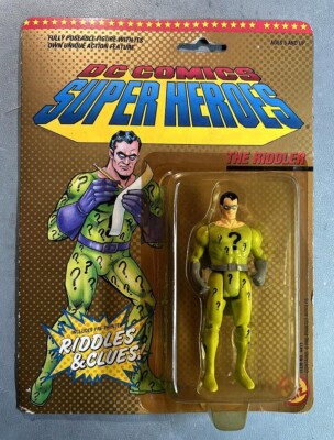 1989 TOYBIX DC SUPERHEROES THE RIDDLER with pre-printed RIDDLES & CLUES ...