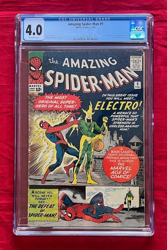 Amazing Spider-Man #9 Steve Ditko Stan Lee CGC Blue Label 4.0 1st App ...