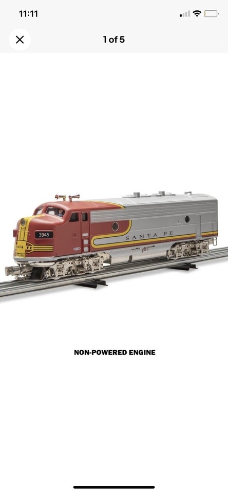 Menards O Gauge POWERED Santa Fe F3 Diesel Locomotive ABA Set w/ Dummy ...