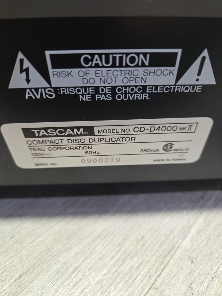 Tascam CD-D4000 MK II CD Compact Disc Duplicator Professional Rack Unit ...