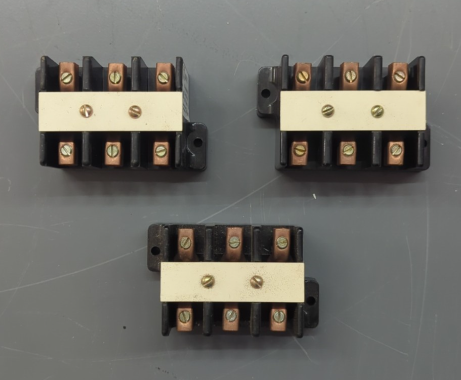 3 Pack Square D 9080 T3 3-Pole Terminal Block Power Distribution 600V ...