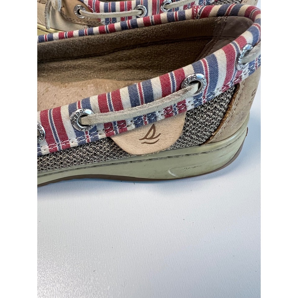 Sperry Top-Sider Boat Shoes Women's Red White Blue Striped Nautical | eBay