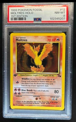 1999 Pokemon Fossil 1st Edition Moltres Rare Holo #12/62 PSA 8 | eBay