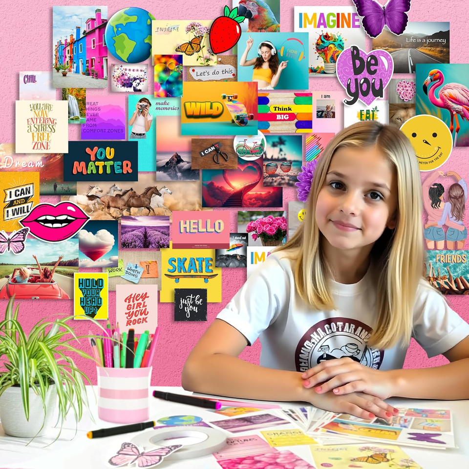 Wall Collage Kit for Teen & Tween Girls - Teenage Girl Room Decor 10 11 ...