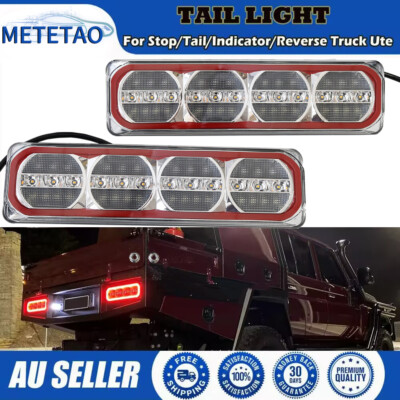 Pair 4 LED Combination Tail Lights STOP Indicator Reverse Truck UTE 12/ ...